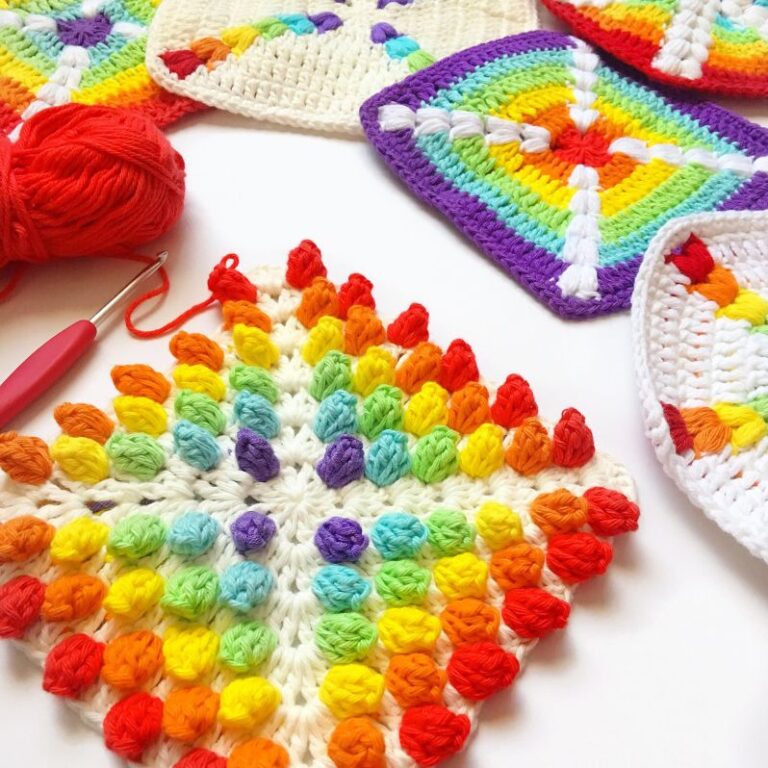 Rainbow Raindrops Square - Crochet Easy Patterns